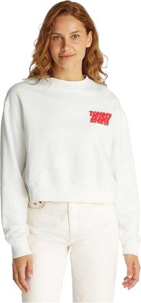 Tommy Jeans Kurzes Sweatshirt f&uuml;r Damen (Ecru)