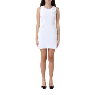 Elisabetta Franchi Braunes &auml;rmelloses Kleid mit Blumenmuster - - Dresses - Damen - Wei&szlig; - L