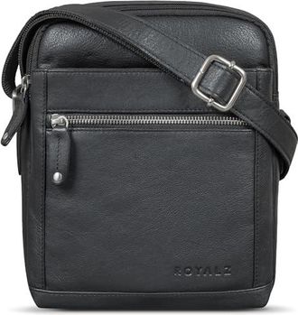 Royalz Franklin Sac à bandoulière en cuir véritable pour homme petit format - sacoche homme cuir avec de nombreux compartiments - Mini sac au look vintage mo