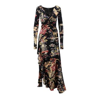 Etro Stretch Viskose Maxikleid mit Print - - Dresses - Damen - Schwarzk - S