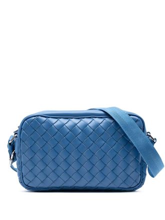 Bottega Veneta 2012-2025 kleine Intrecciato Umhängetasche aus Nappaleder - Blau