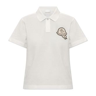 Moncler Polo-Shirt mit Logo-Patch - - Tops - Damen - Wei&szlig; - M