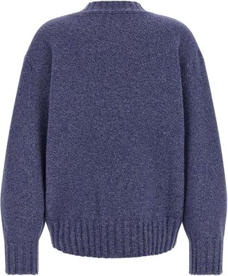 The Attico Asymmetrical Hem Virgin Wool-Cashmere Sweater - Indigo