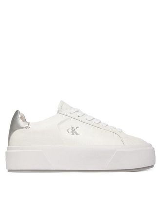 Calvin Klein Sneakers Flatform Lace Up Lth Met YW0YW01929 Wei&szlig;