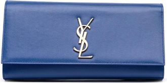 Saint Laurent Clutches - Grain De Poudre Cassandre Clutch - Gr. unisize - in Blau - f&uuml;r Damen