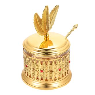 Supvox Vintage Glas Aufbewahrungsset 2 St&uuml;ck mit Deckel Servierbeh&auml;lter f&uuml;r Trockenfr&uuml;chte Schmuckdose und Dekoration im Retro Stil f&uuml;r Zuhause