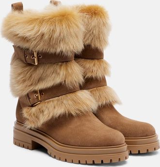 Gianvito Rossi Bikerstiefel Maverick aus Veloursleder