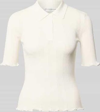 Victoria Beckham Slim Fit Poloshirt in Strick-Optik