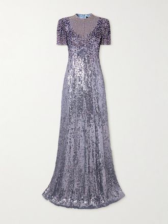 Jenny Packham Robe Du Soir En Tulle À Ornements Jourdain - Violet