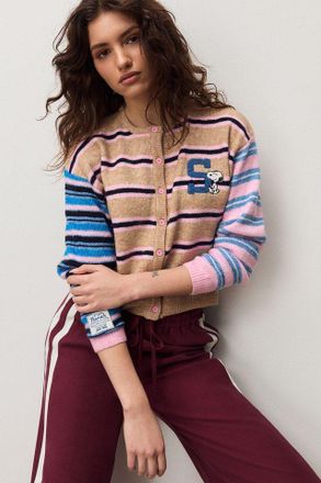 Next Cardigan Strickjacke mit Rundhalsausschnitt, Snoopy (1-tlg)