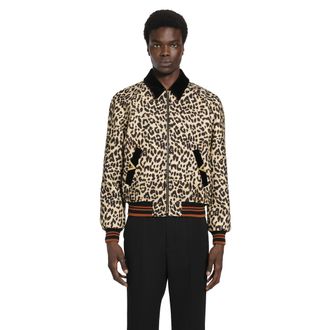 Valentino Leopard Print Wool Drape Jacket