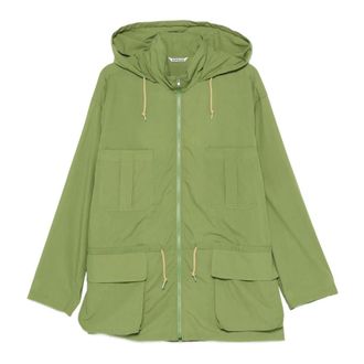 Auralee Homme, Vestes, Vert, Taille: 2XL Super Fine Cotton Lawn Hooded Blouson