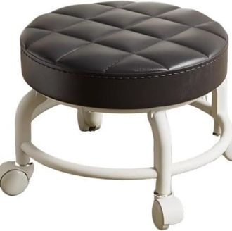 Generic Niedriger Rollhocker 360&deg; Drehbar, Sattelhocker Stuhl, Pedik&uuml;re Hocker Mit Rollen, Ergonomischer Rollsitz Aus PU-Leder, Robuster Hocker F&uuml;r Friseure, 