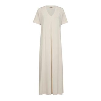 Mos Mosh Weiches Jersey V-Ausschnitt Kleid - - Dresses - Damen - Beige - S