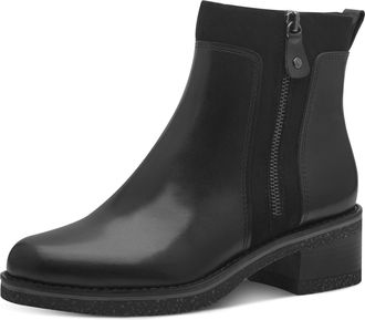 Marco Tozzi Damen Stiefeletten mit Absatz mit Lederanteil Blockabsatz, Schwarz (Black Nappa), 41 EU