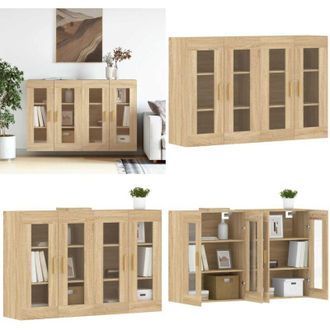 vidaXL Wandschr&auml;nke 2 Stk. Sonoma-Eiche Holzwerkstoff - Wandschrank - Sideboard - Wohnzimmer Dekoration - Regal - M&ouml;bel - Home & Living