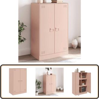 vidaXL Vidaxl - Buffet rose 67x39x107 cm acier - Buffet - Meuble De Rangement - Armoire - Commode - Couleur Rose