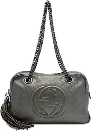 Gucci Hobo Bags - Leather Soho Chain Zip Shoulder Bag - Gr. unisize - in Silber - für Damen