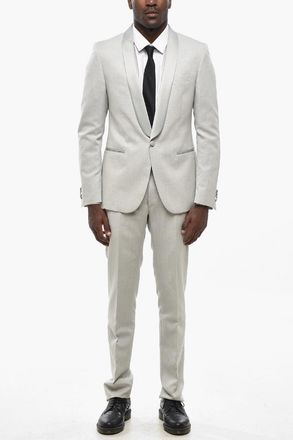 Corneliani CODE Anzug aus Leinenmix mit Schalkragen aus Satin Corneliani
