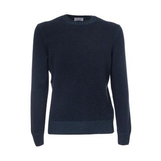 Gran Sasso Slim Fit Rundhals Kaschmir Pullover - - Knitwear - Herren - Blau - XL