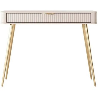 Casanova JOUDY - Bureau 100cm effet rainur&eacute; - Beige