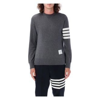 Thom Browne Dunkelgrauer Strickpullover Crewneck Sweater - - Sweatshirts & Hoodies - Herren - Grau - L