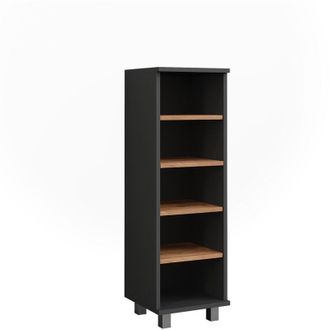 Vicco Midischrank Ilias, Anthrazit/Goldkraft Eiche, 30.2 x 95 cm mit 5 offenen F&auml;chern, Vicco