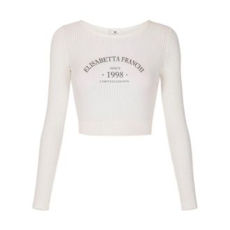 Elisabetta Franchi Damen, Strickwaren, Wei&szlig;, XSGr&ouml;&szlig;e