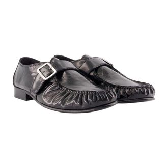 Marni Buckle-Strap Lambskin Loafer - Black