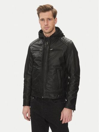 Serge Pariente Lederjacke Sean Schwarz Regular Fit