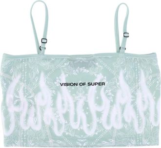 Vision Of Super Bandana-Print Gr&uuml;nes &auml;rmelloses Top - - Tops - Damen - Gr&uuml;n - XS