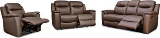Vente-Unique Ledergarnitur Relax 3+2+1 - Braun - Evasion