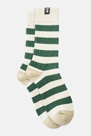 Derbe Derbe Socken Basic Knit Striped Wei&szlig; Gr&uuml;n Gestreift