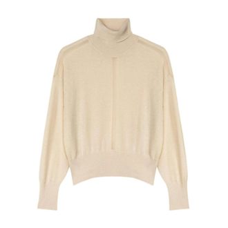 Motivi Femme, Pulls, Blanc, Taille: 38 FR Pull Col Roul&eacute; avec Empi&egrave;cement Transparent