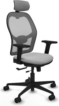 Piqueras y Crespo Ergonomischer Stuhl mit 2D-Armen, h&ouml;henverstellbare Lendenwirbelst&uuml;tze und h&ouml;henverstellbares Kopfteil, Neigung und Neigung, ausgestattet mit Syncro/T