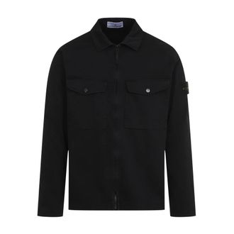Stone Island Homme, Chemises, Noir, Taille: XL Chemise Noire &Eacute;l&eacute;gante pour Homme