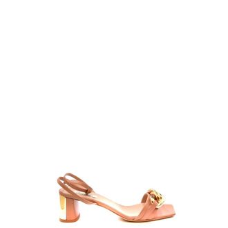 Ninalilou Rosa Blockabsatz Kn&ouml;chelriemen Sandalen - - Shoes - Damen - Rosa - 39 EU