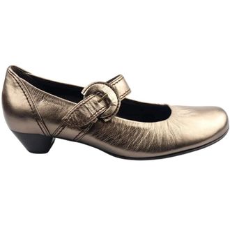 Gabor Femme, Chaussures, Brun, Taille: 38 1/2 EU Escarpins en cuir bronze/argent m&eacute;tallis&eacute;