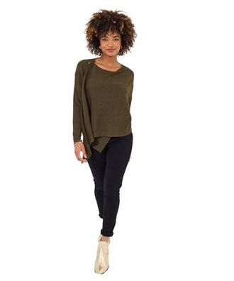 Joe Browns Multiway Waterfall Cardigan, Kaki fonc&eacute;, L Femme