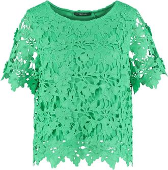 Taifun Femme, Blouses et Chemises, Vert, Taille: 36 FR Floral Lace Blouse