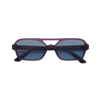 Retro Superfuture unisex, Accessoires, Violet, Taille: ONE Size Élégantes lunettes de soleil Melanzana avec verres bleus