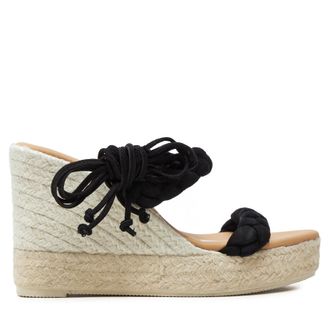 Maneb&igrave; Espadrilles Manebi Hamptons Two Braided Bands Wedge Espadrilles K 1.0 WE Schwarz