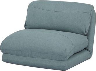 Hhg Schlafsessel HHG 515, Schlafsofa Funktionssessel Klappsessel Relaxsessel, Stoff/Textil grau-blau