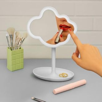 KASANOVA Generico 1 Weißer LED-Wolken-Make-up-Spiegel, Glas Polystyrol Elektronische Komponenten, blank