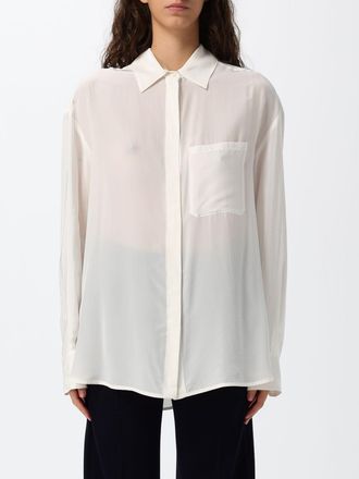 Tela Chemise en soie m&eacute;lang&eacute;e avec &eacute;paules tombantes et patte de boutonnage cach&eacute;e