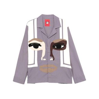 KidSuper Studios Bedrucktes Hemd mit durchgehender Knopfleiste - - Shirts - Herren - Lila - L