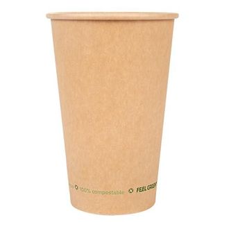 Garcia de Pou Garc&iacute;a De Pou 50 St&uuml;ck Pappbecher, 1 Wand, Plastic Free, 660 ml, 300 g/m&sup2;, &Oslash; 9/6 x 17 cm, Braun, Karton