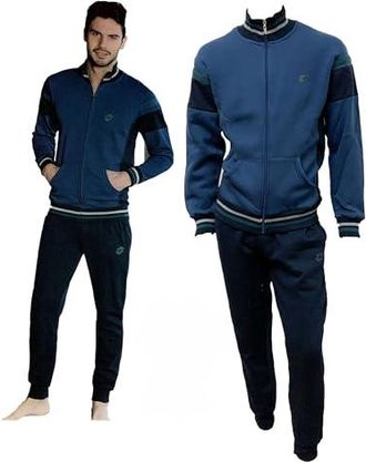 Lotto Surv&ecirc;tement Homme dHiver en Sweat-Shirt + T-Shirt en Cadeau, Combinaison en Coton Molletonn&eacute;, 4007 Jeans + T Shirt Offert, M