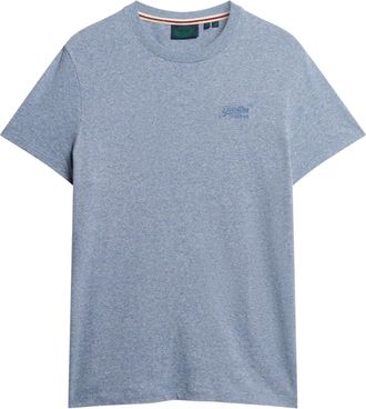 Superdry Herren Essential Logo Emb Tee T-Shirt, Blau (Bay Blue Marl), M