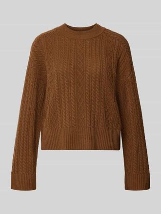 Windsor Strickpullover aus Lanawolle mit Zopfmuster